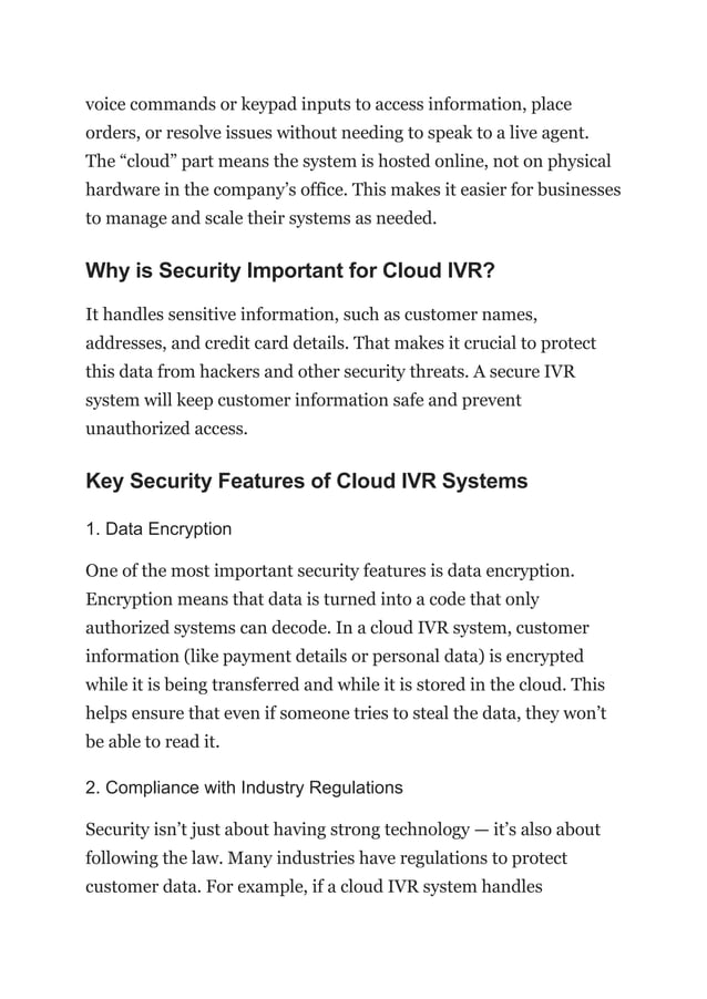 How Secure is a Cloud IVR System? and Its Benefits.pdf