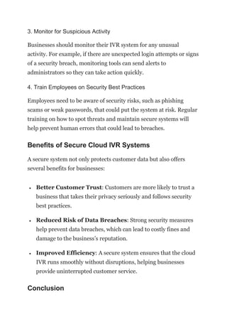 How Secure is a Cloud IVR System? and Its Benefits.pdf