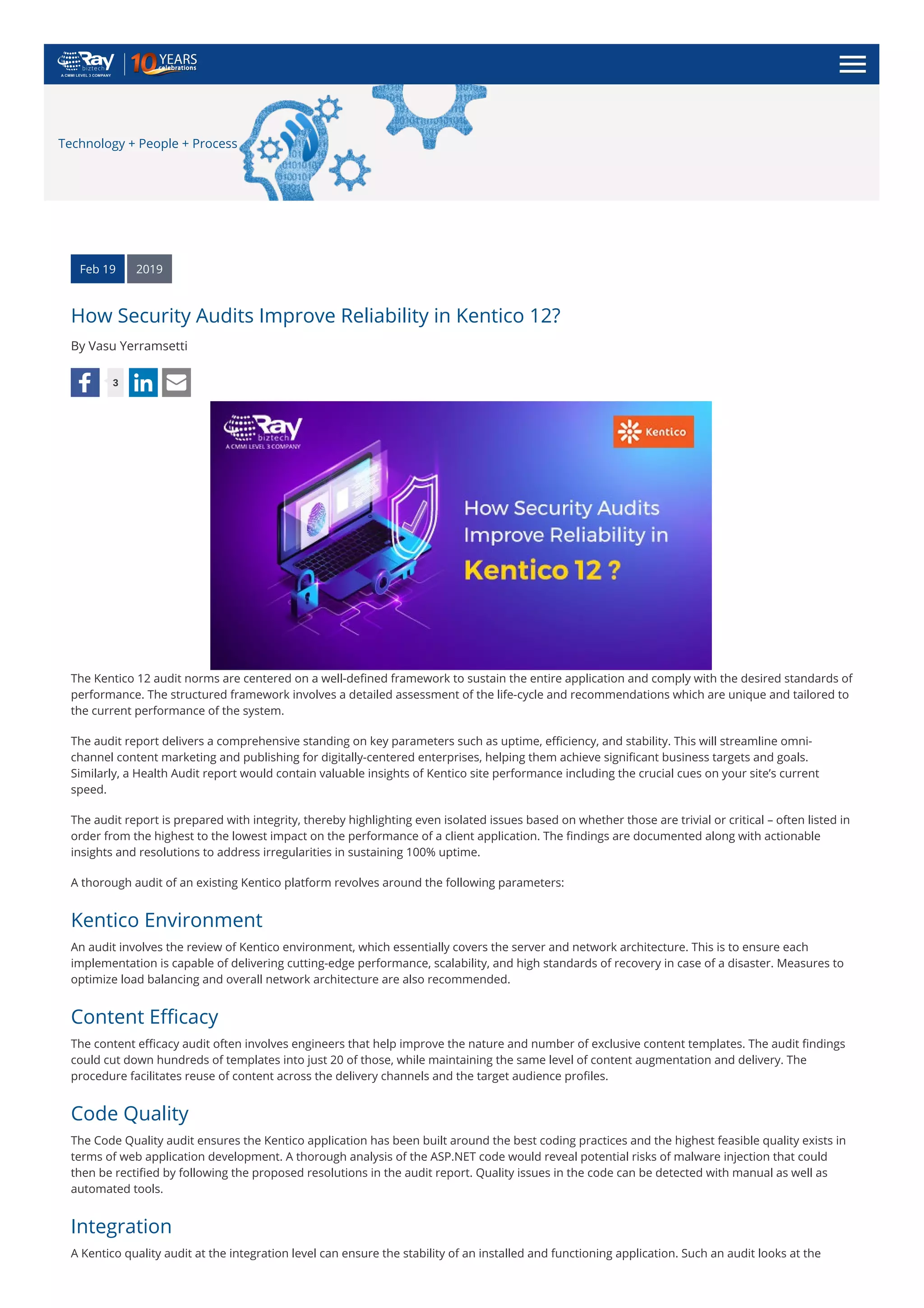 How Security Audits Improve Reliability in Kentico 12 | PDF