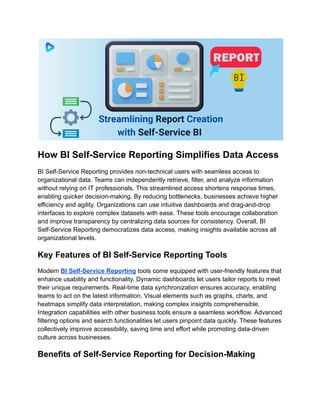 How Self-Service BI Empowers Decision-Making Across Teams | PDF