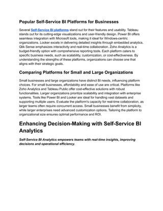 How Self-Service BI Empowers Decision-Making Across Teams | PDF