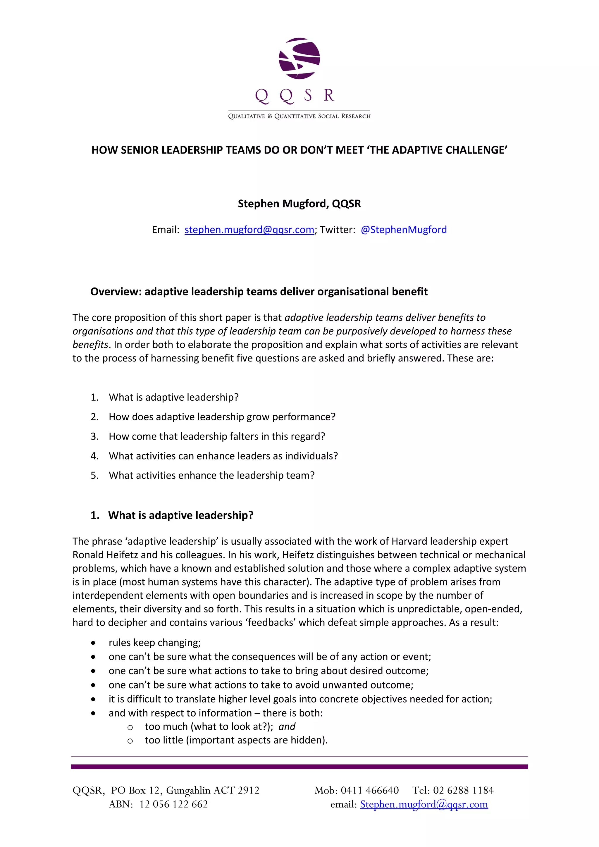 How senior leadership teams do or don | PDF