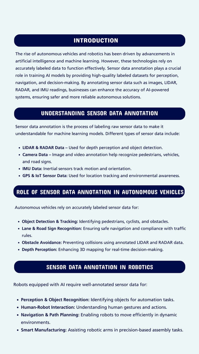 How Sensor Data Annotation Powers Autonomous Vehicles and Robotics | PDF