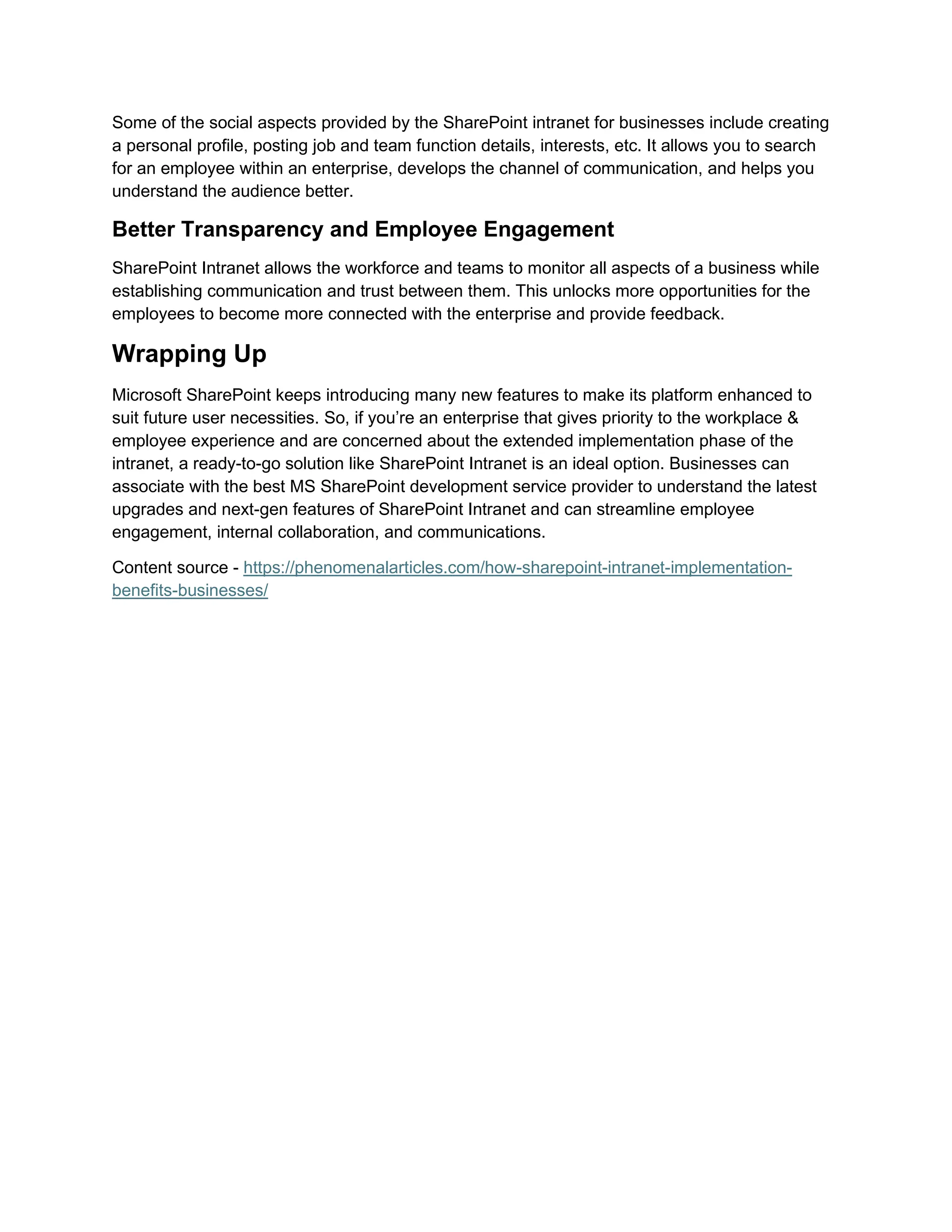 Develop Smooth and Streamlined Operations with SharePoint Intranet Portal | PDF