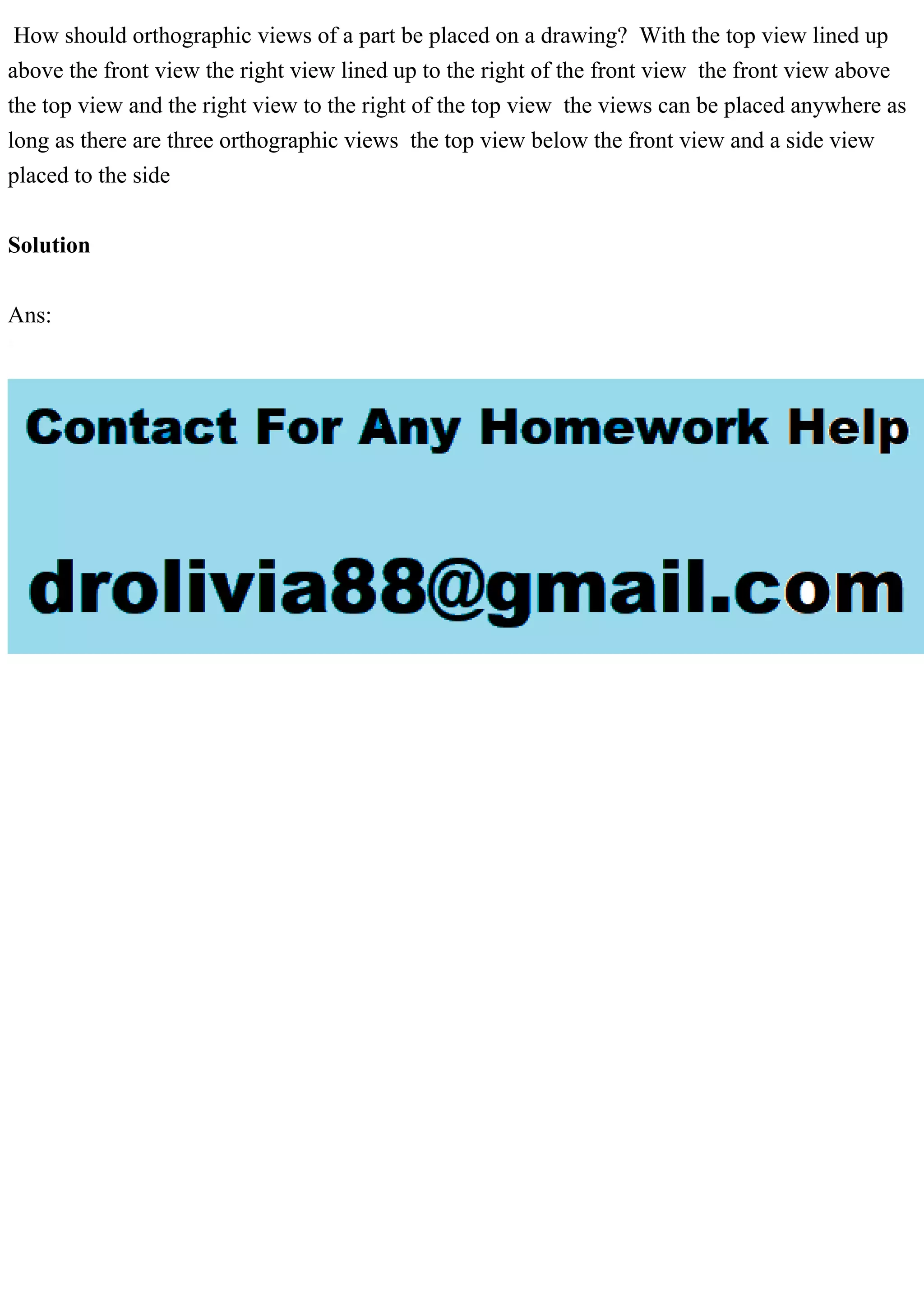 How should orthographic views of a part be placed on a drawing With.pdf ...