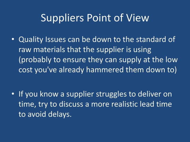 How Should Suppliers be Penalized for Late Deliveries or Poor Quality ...