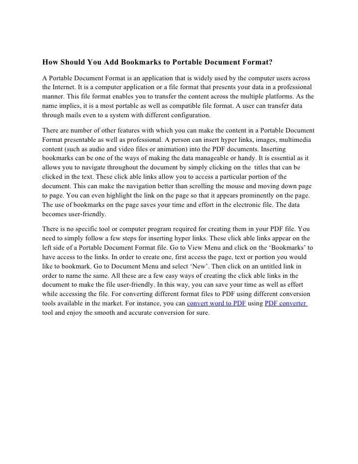How Should You Add Bookmarks To Portable Document Format how-should-you-add-bookmarks-to-portable-document-format
