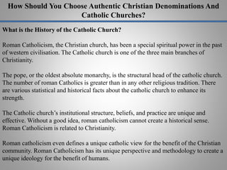 How Should You Choose Authentic Christian Denominations And Catholic ...