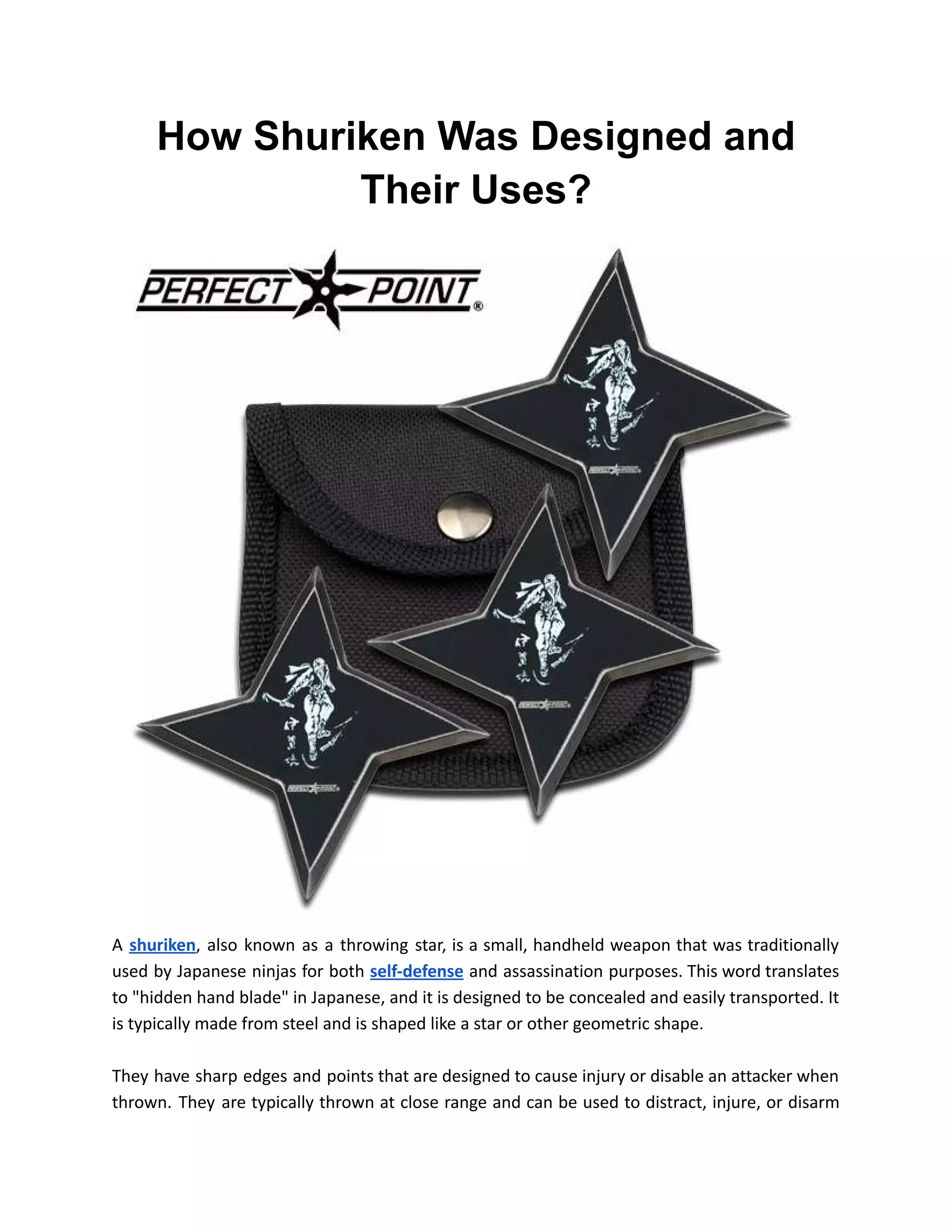 How Shuriken Was Designed and Their Uses? | PDF