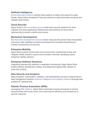 How Sigma Solve Resolves Cybersecurity Challenges | PDF
