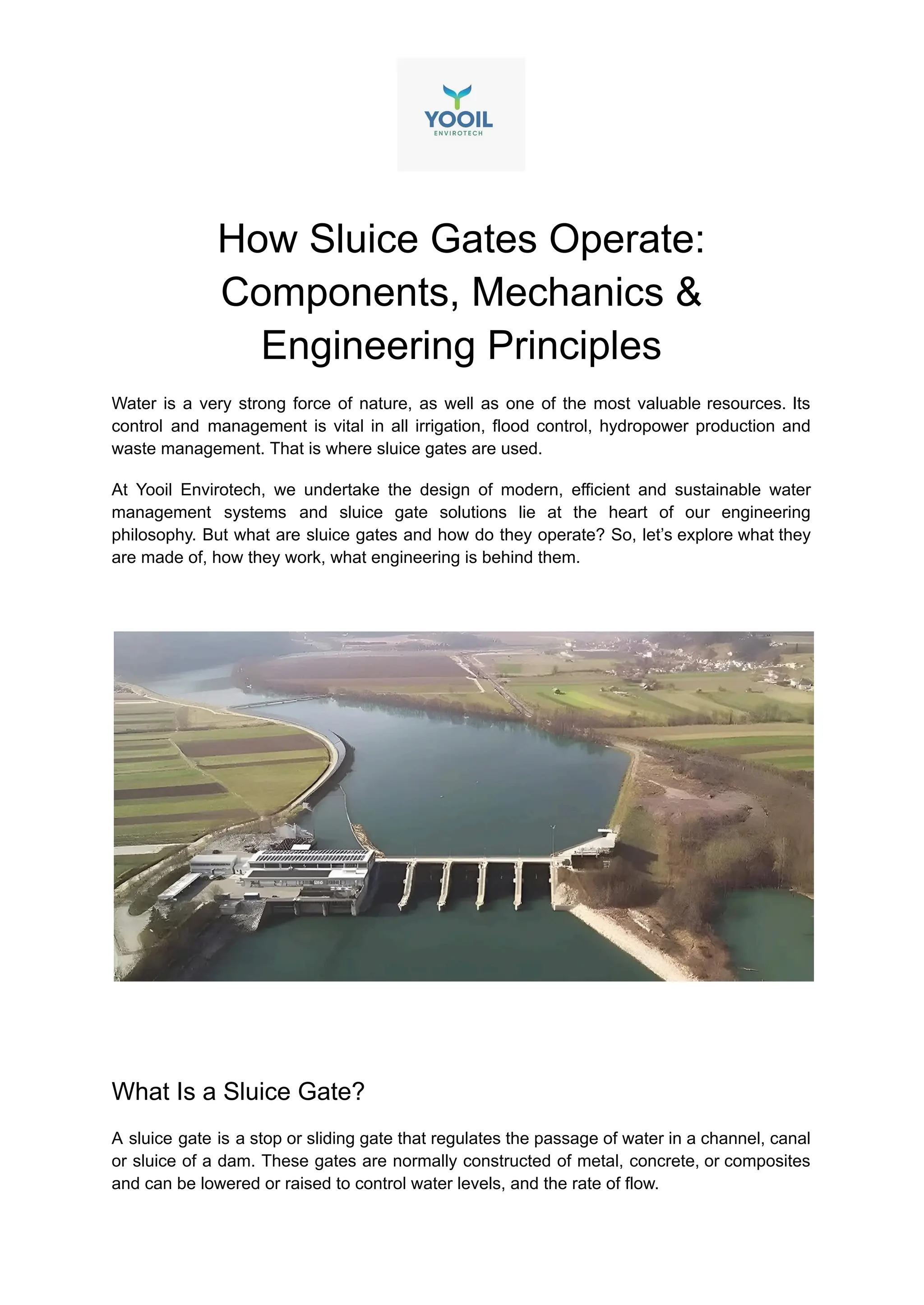 Sluice Gates: Design, Types & Working | Yooil Envirotech | PDF