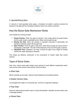 Sluice Gates: Design, Types & Working | Yooil Envirotech | PDF