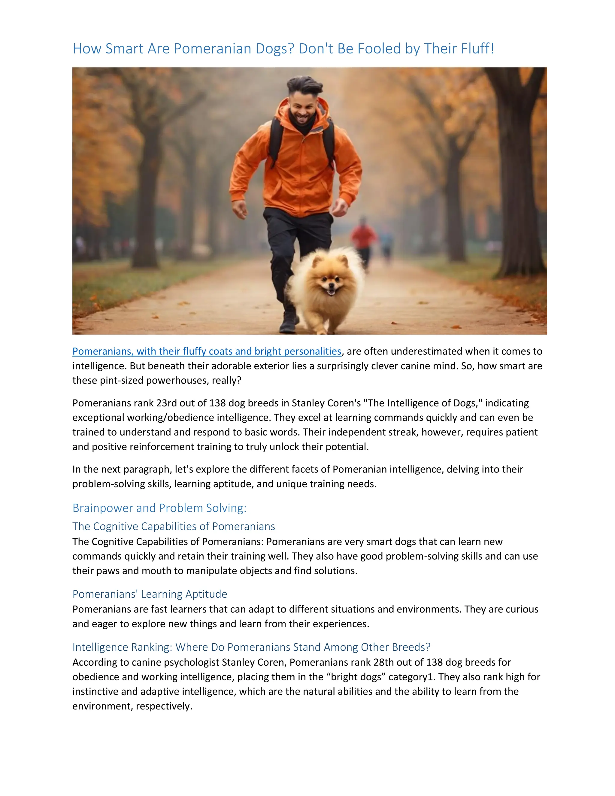 Pomeranians: The Brightest and Cutest Dogs You’ll Ever Meet | PDF