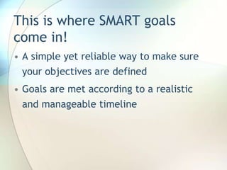 How smart goals can be incorporated into curriculum | PPTX