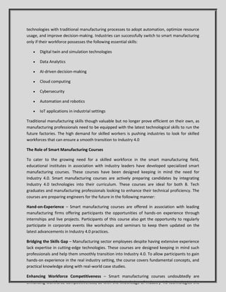 How Smart Manufacturing Courses are Transforming Industrial Skill Sets ...