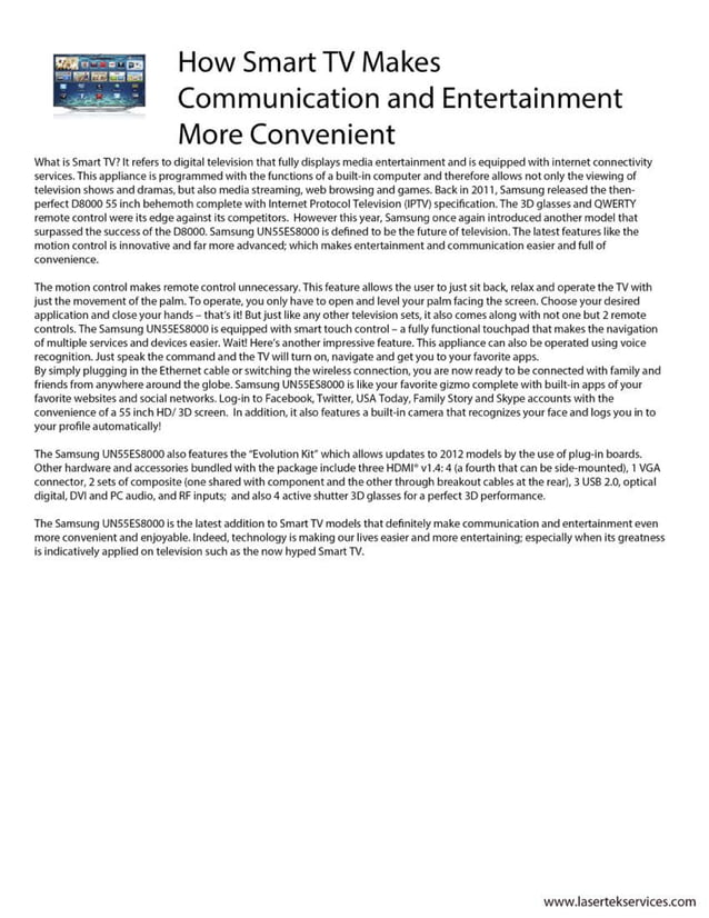 How smart tv makes communication and entertainment more convenient | PDF