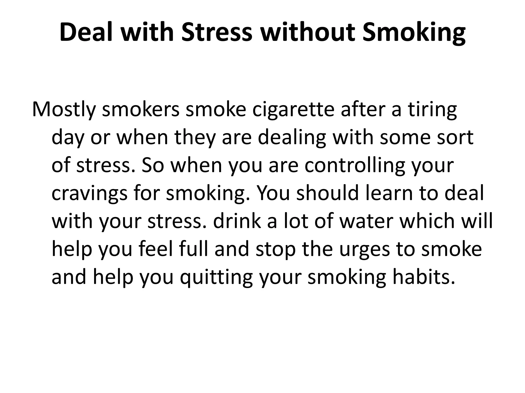 How smokers can reduce their smoking cravings | PPTX