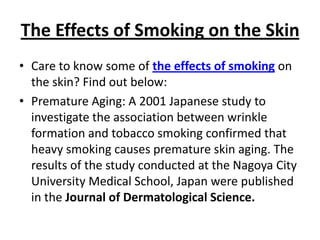 How smoking affects the skin | PPTX