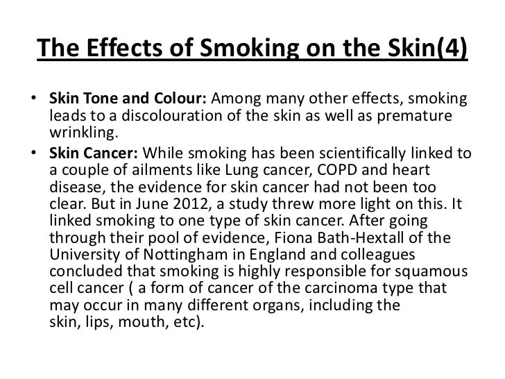 Smoking Effects On Skin