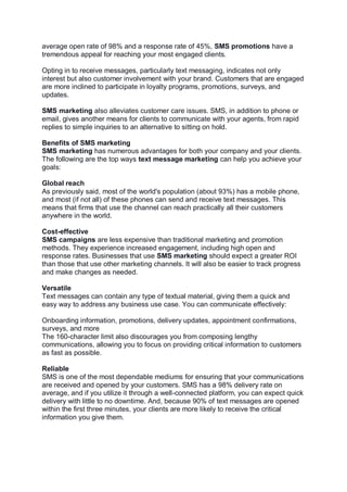 How SMS Marketing Benefits Your Business. | PDF