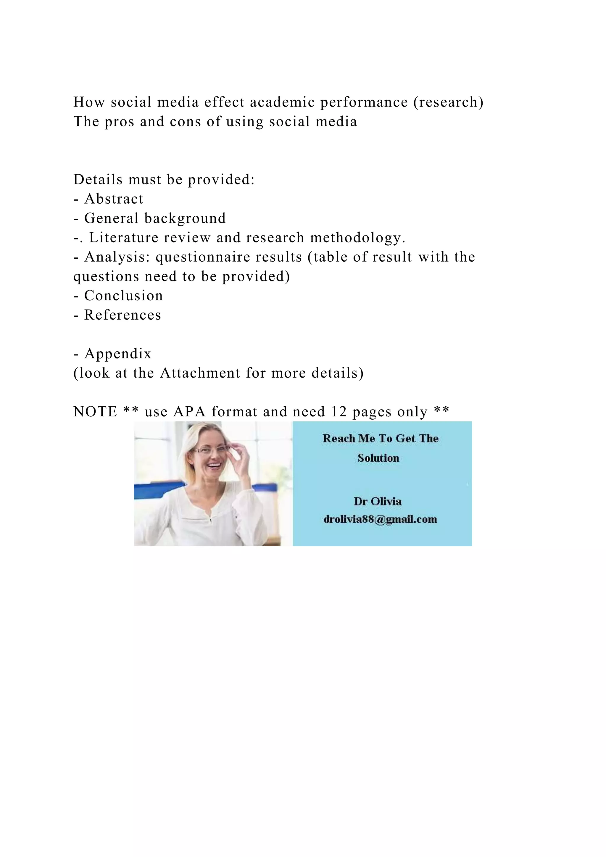 How social media effect academic performance (research)The pros an.docx