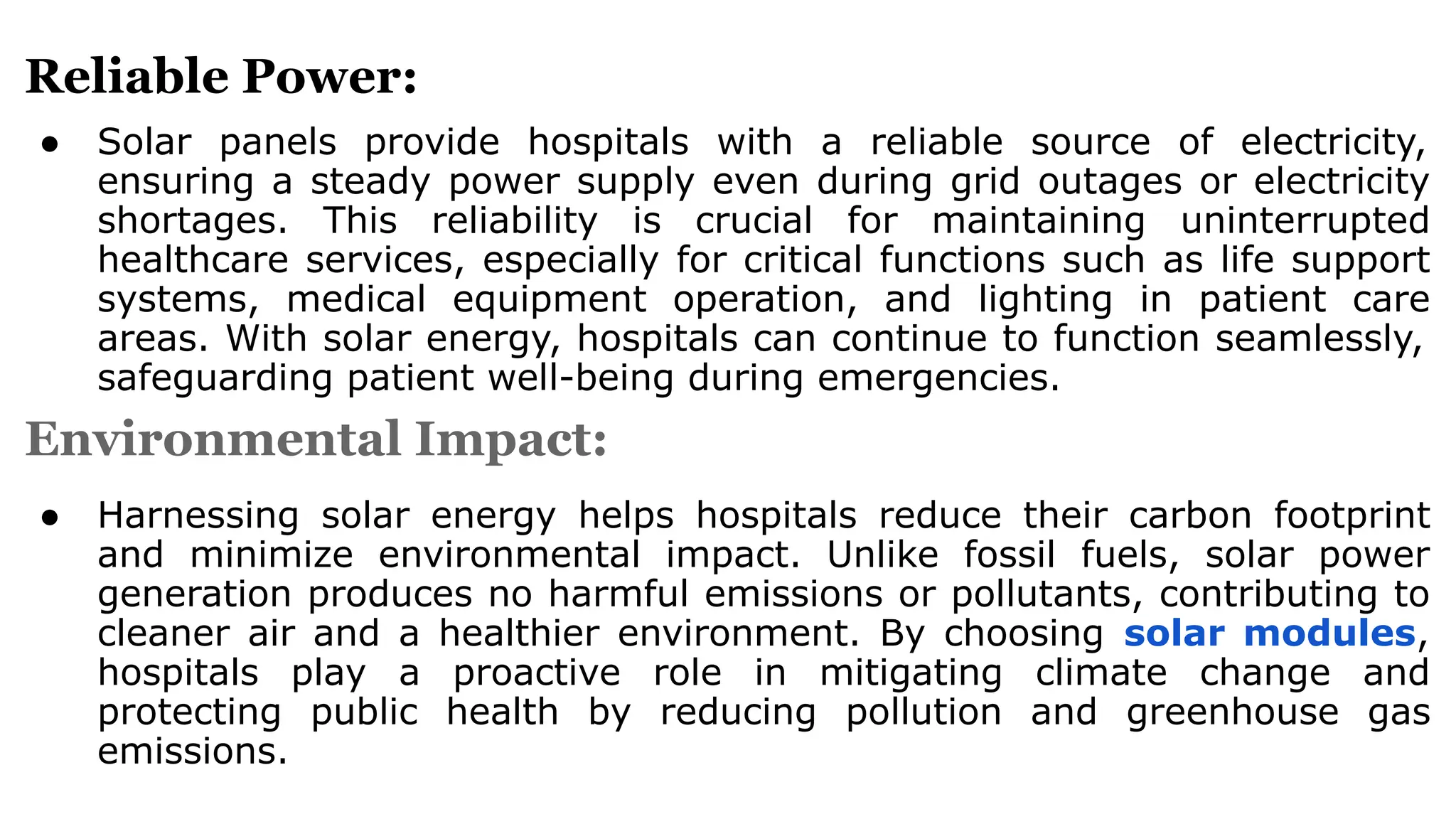 How Solar Energy Benefits Hospitals. | PDF