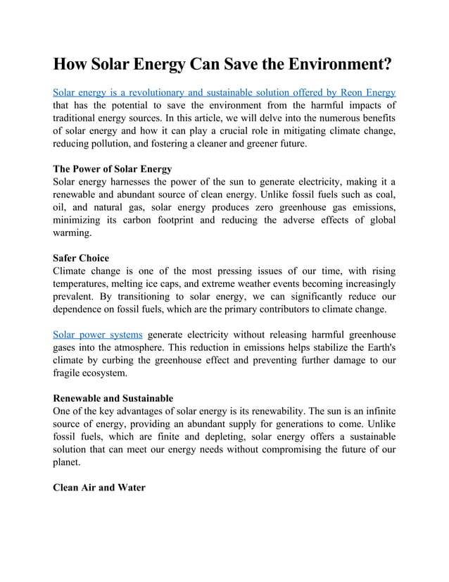 How Solar Energy Can Save the Environment.docx