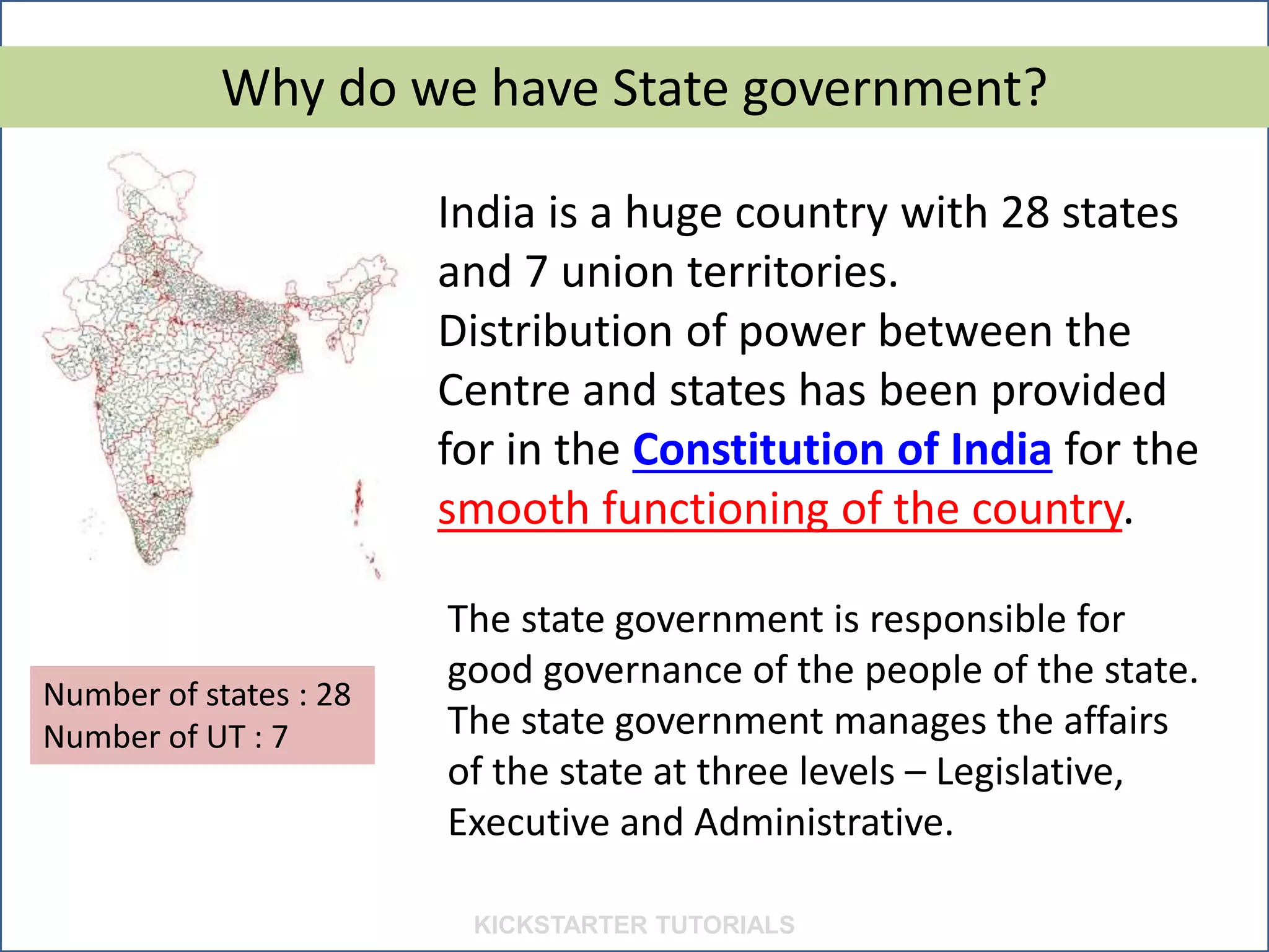 How State Government Works (Grade 7 - Civics) | PPSX