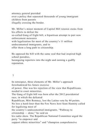 How Stephen Miller Seized the Moment to Battle Immigration B.docx