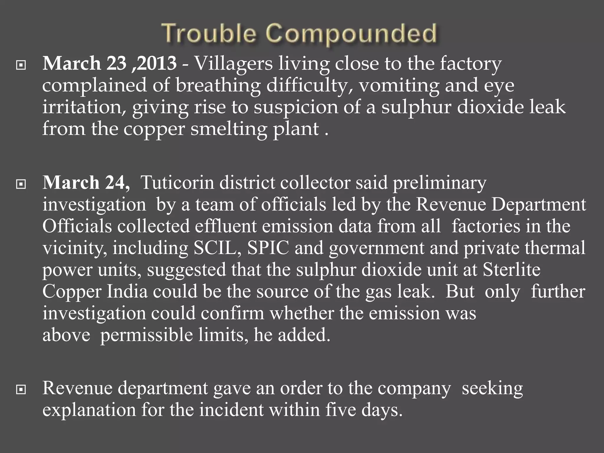 How Sterlite Copper Smelter Polluted Tuticorin - Tamilnadu | PPTX