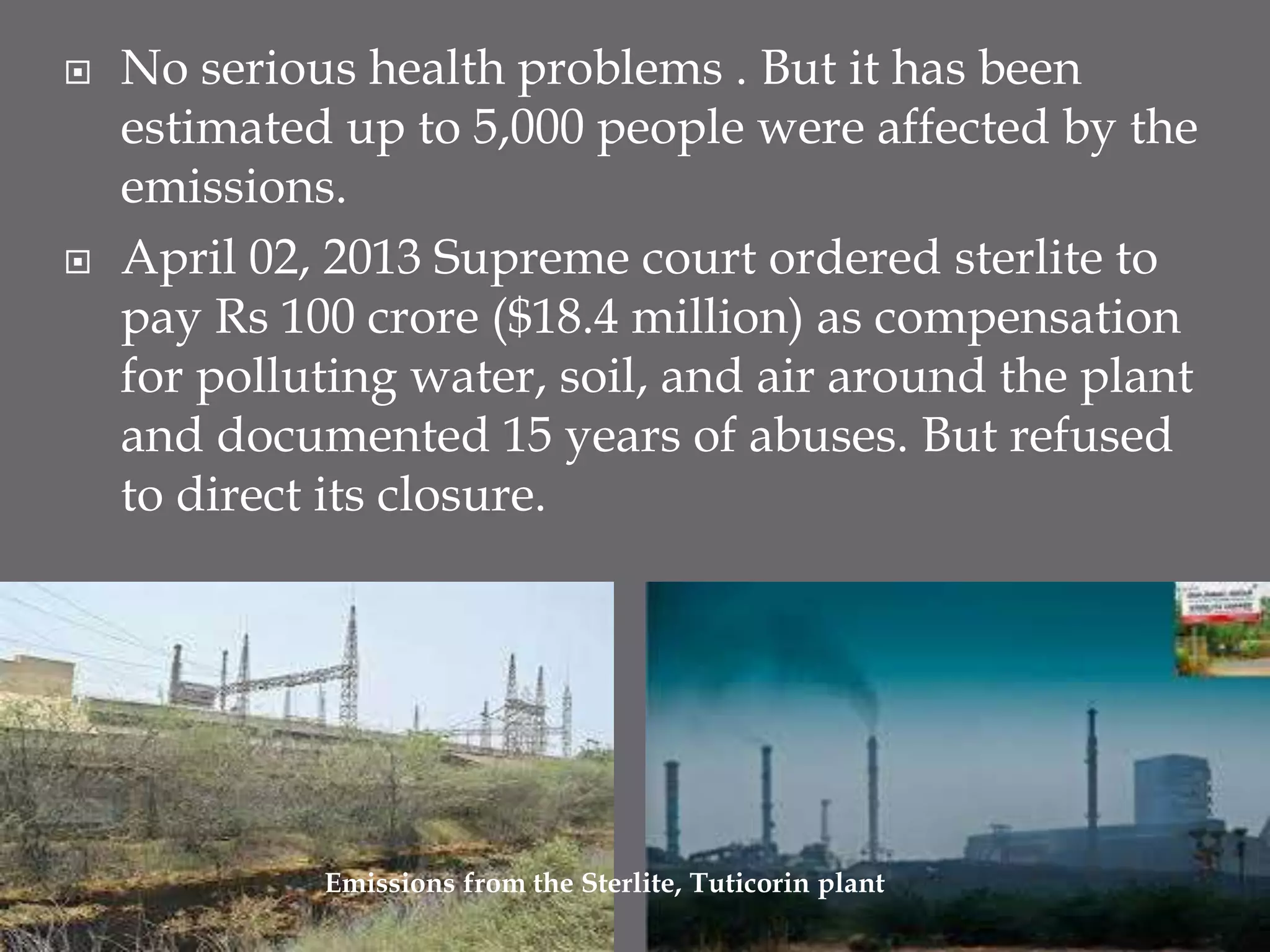 How Sterlite Copper Smelter Polluted Tuticorin - Tamilnadu | PPTX
