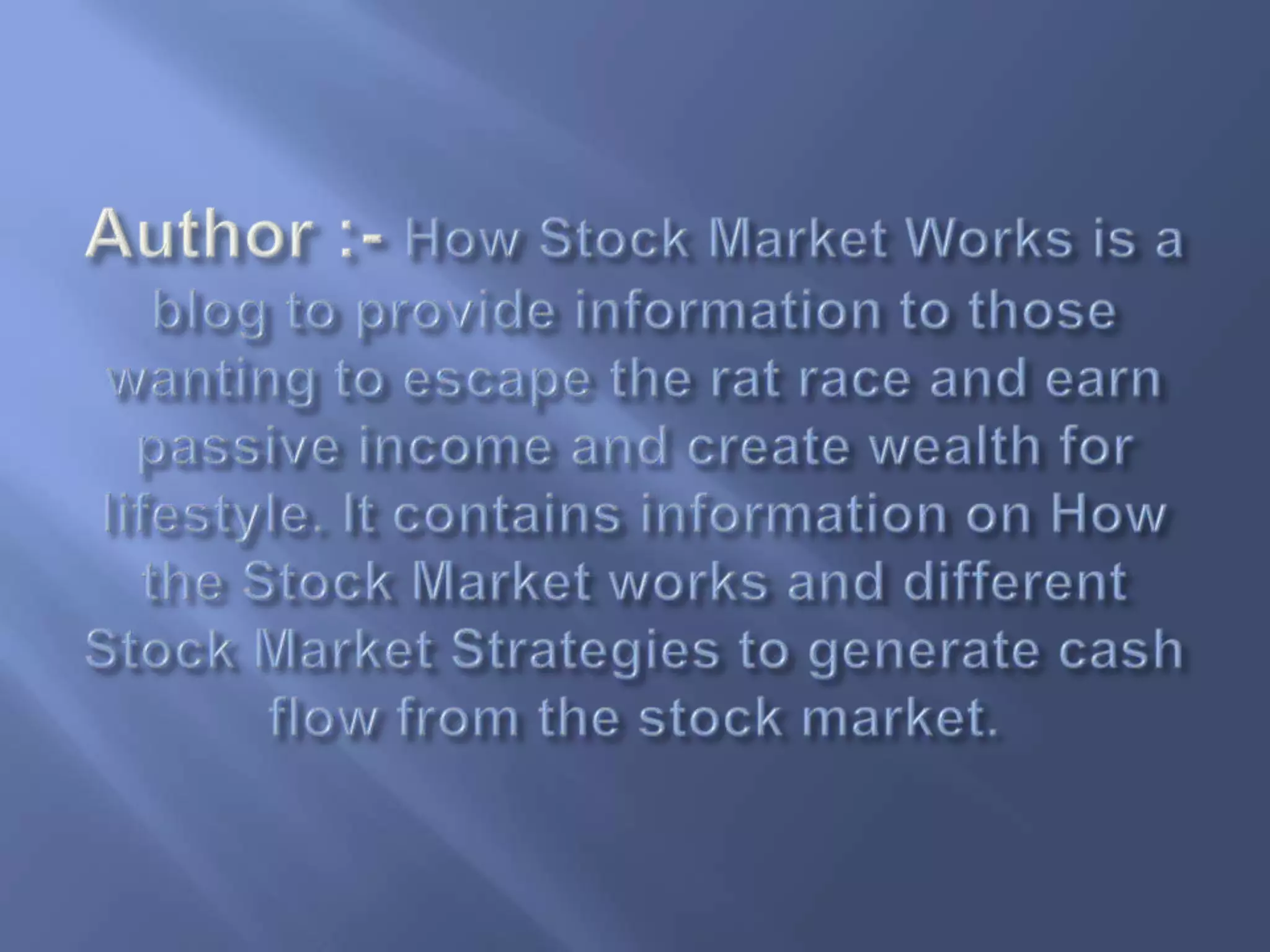 How stock market works | PPT