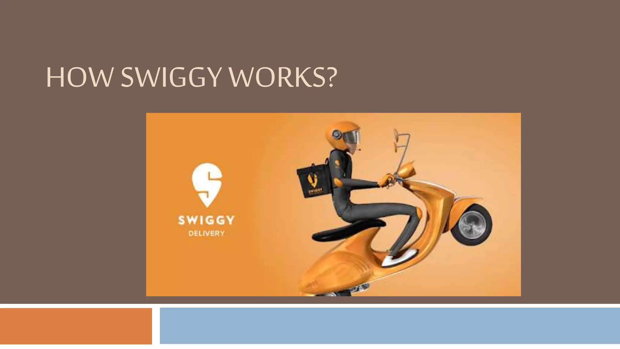 How swiggy works ppt | PPTX