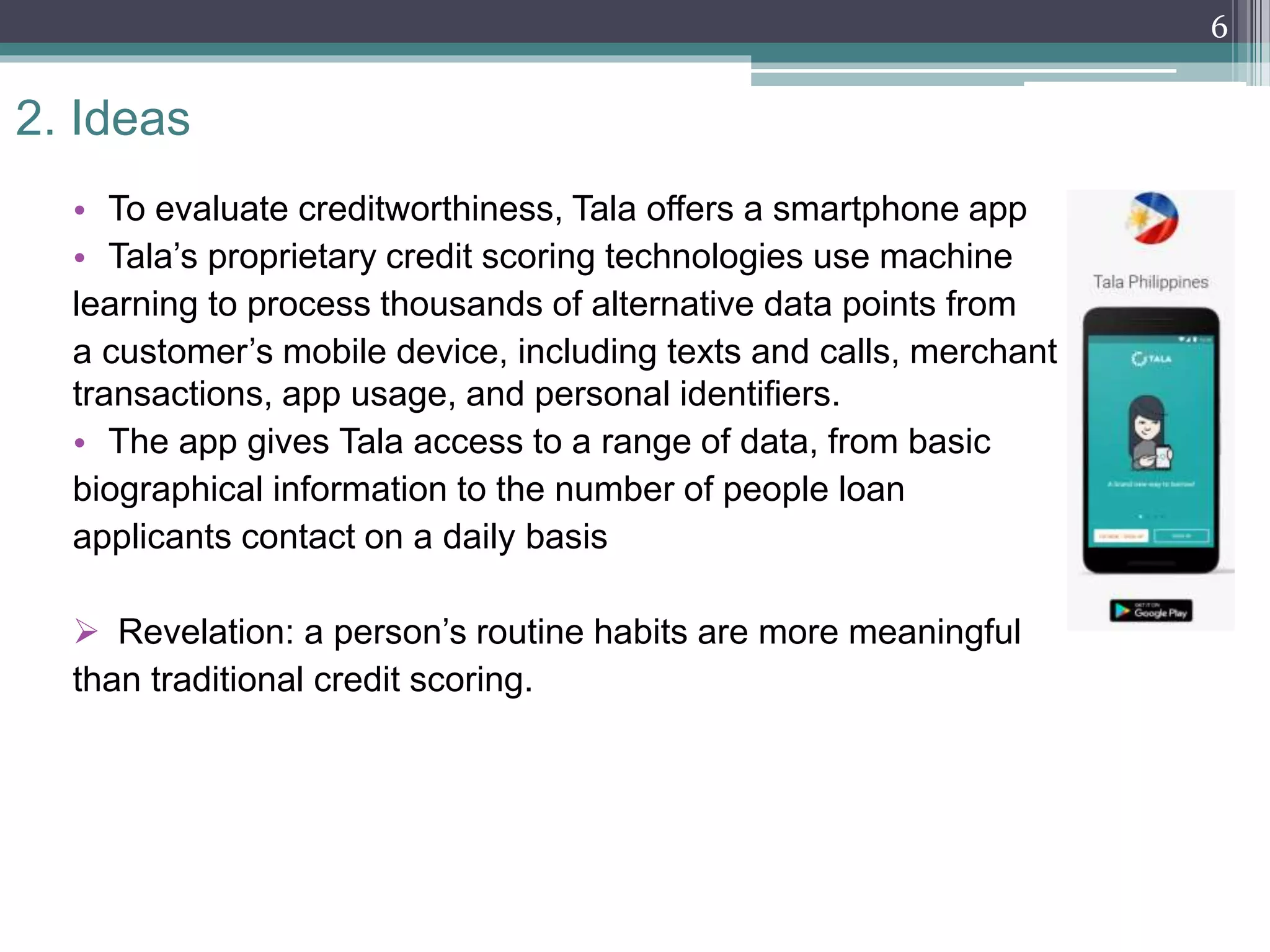 How Tala works in credit score | PPTX