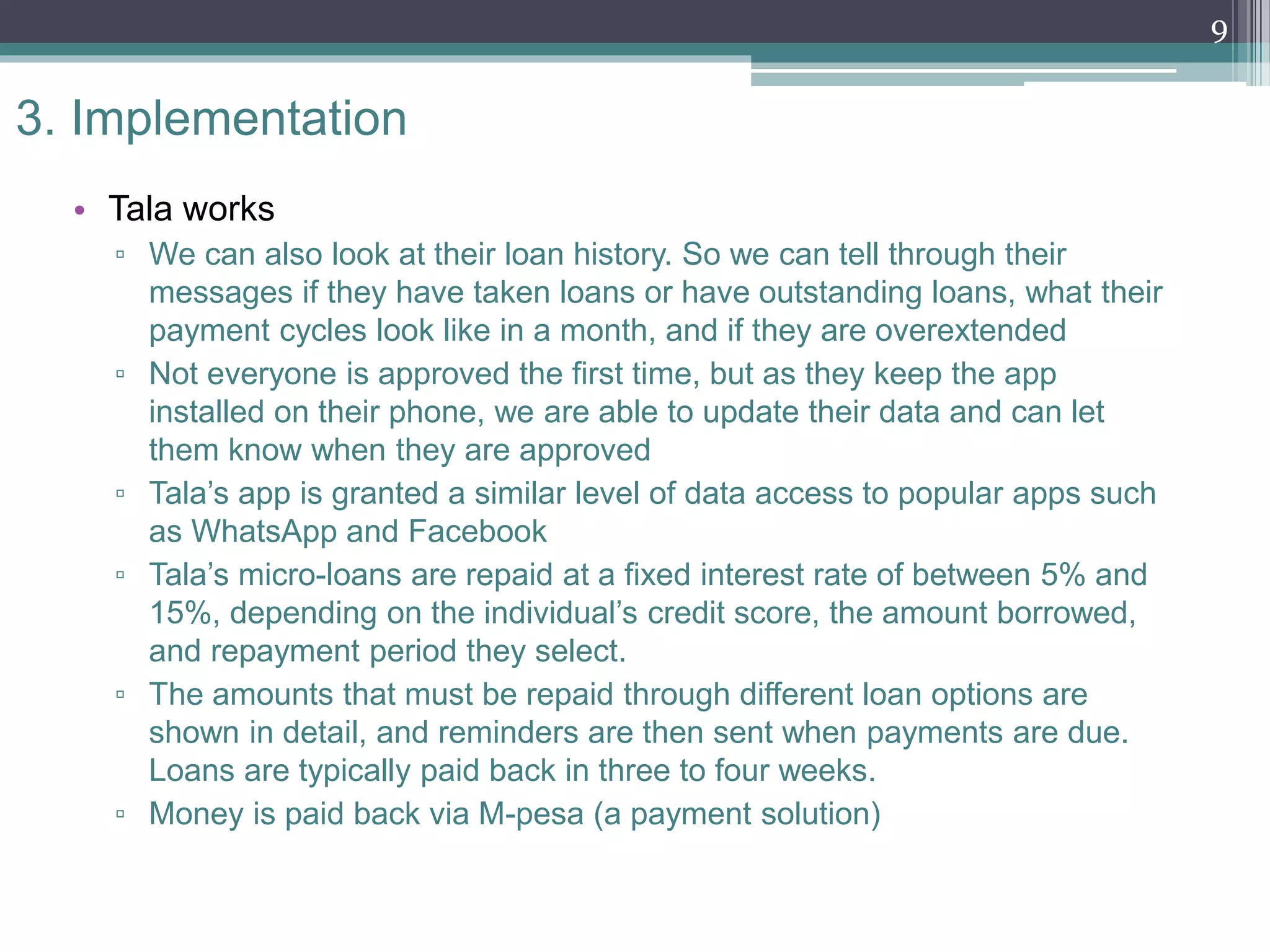 How Tala works in credit score | PPTX