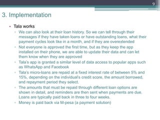 How Tala works in credit score | PPTX