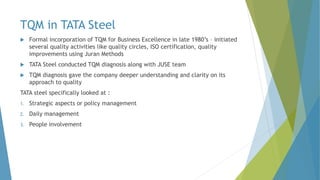 TQM implementation in TATA Steel | PPTX