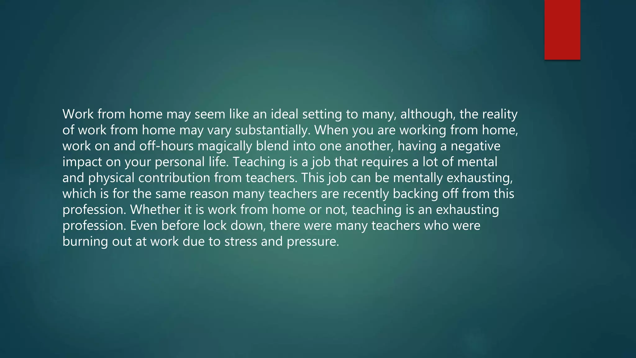How teachers can achieve a positive work life balance | PPTX