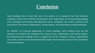 How Team Building Trivia Enhances Workplace Morale | PPT