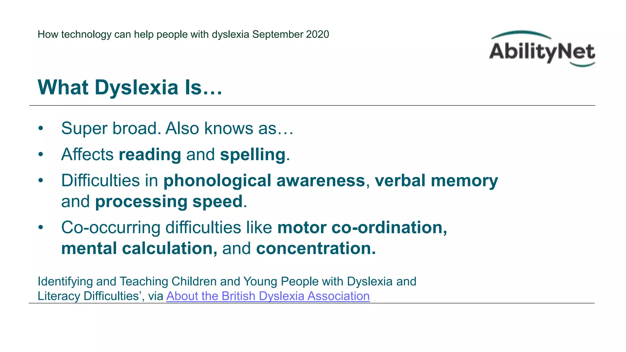 How technology can help people with dyslexia | PPT