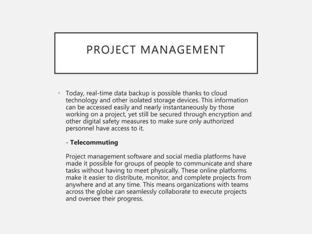 How Technology Has Improved Project Management | PPTX | Business ...
