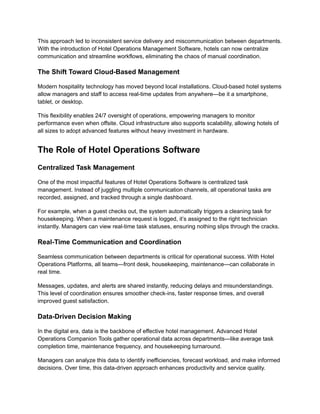 How Technology is Transforming Hotel Operations Management | PDF