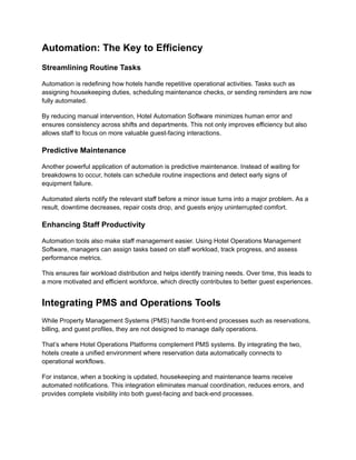 How Technology is Transforming Hotel Operations Management | PDF