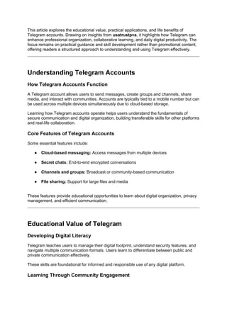 What Is a Telegram Account and How Does It Work? Full Guide.docx