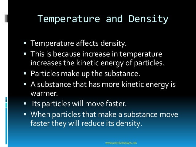 How temperature affects density