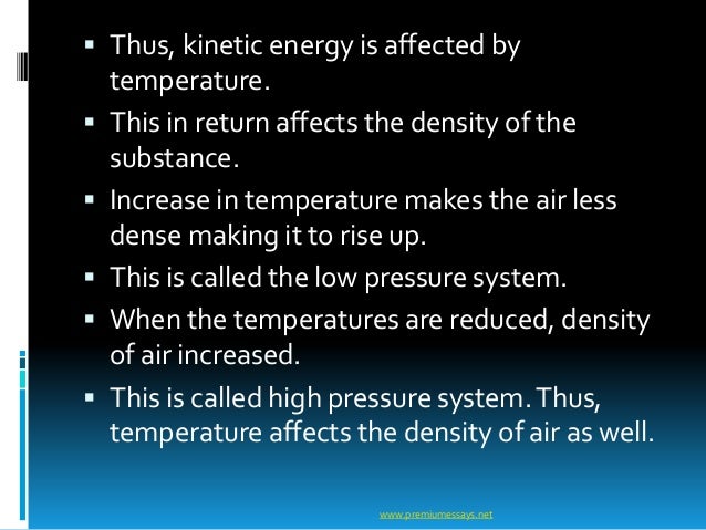 How temperature affects density