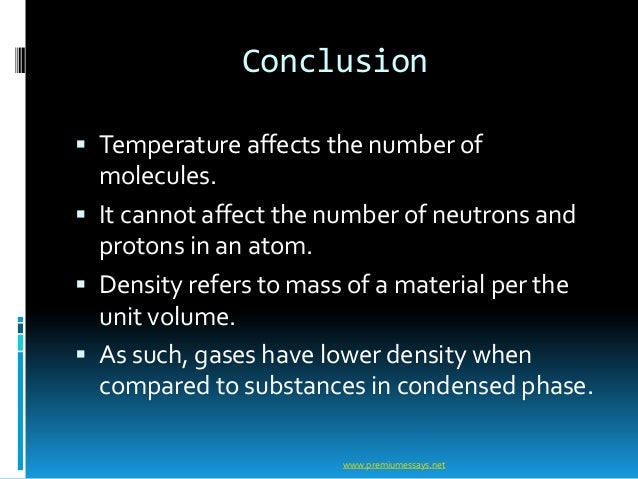 How temperature affects density