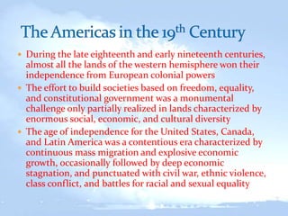 How the Americas Change 19th century | PPTX