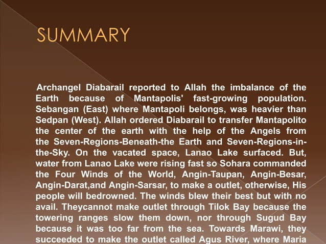 How the angels built lake lanao | PPTX | Islam | Religion & Spirituality