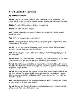 How the beetle got her colors readers theatre | PDF